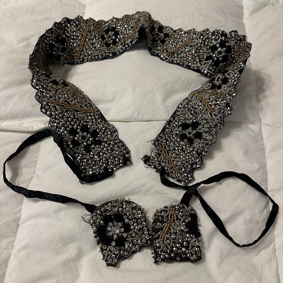 Baba Clothing | Accessories | Baba Clothing Black And Silver Beaded ...
